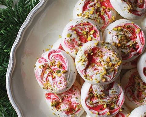 Raspberry Swirl Pistachio Meringue Cookies Bake From Scratch