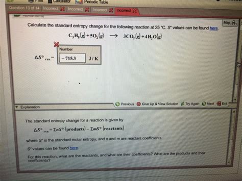 Calculate The Standard Entropy Chegg