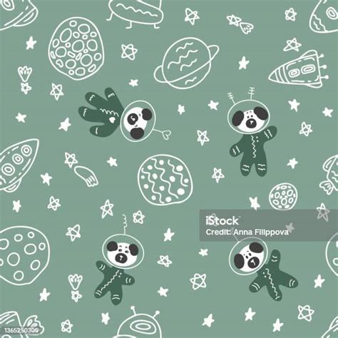 우주 비행사 퍼그 강아지와 함께 매끄러운 패턴을 낙서 티셔츠 직물 및 인쇄에 적합합니다 장식과 디자인을위한 손으로 그린 벡터 일러스트레이션 0명에 대한 스톡 벡터 아트 및