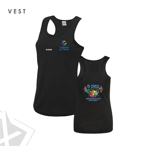 Weights And Cakes Vest Adults Xerosix Personalised Uniform Workwear