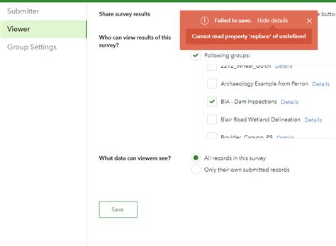 I Keep Getting A Failed To Save Error Of Cannot Re Esri Community