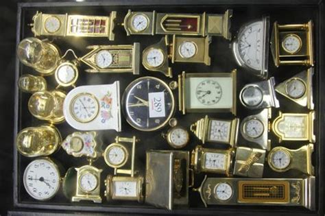 Lot Miniature Dome Clocks And Brass Clocks