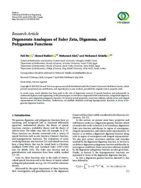 Pdf Degenerate Analogues Of Euler Zeta Digamma And Polygamma Functions