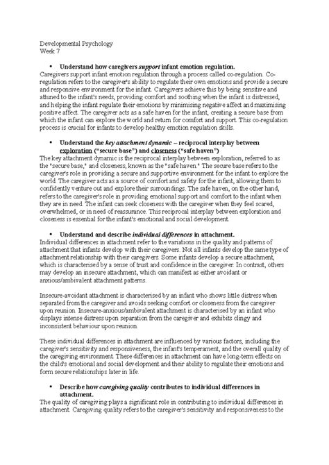 Week 7 Developmental Psychology Developmental Psychology Week 7