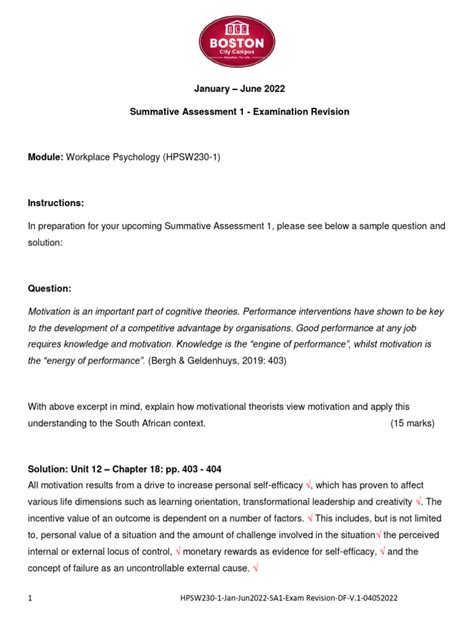 Hpsw230 1 Paper Based Sa1 Exam Scope Revision 03052022 Pdf