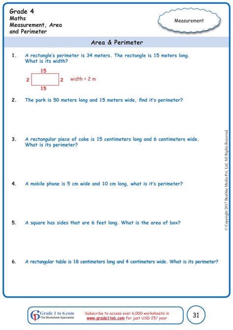 Word Problems In Area And Perimeter Worksheets
