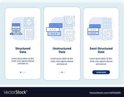 Types Of Big Data Light Blue Onboarding Mobile Vector Image