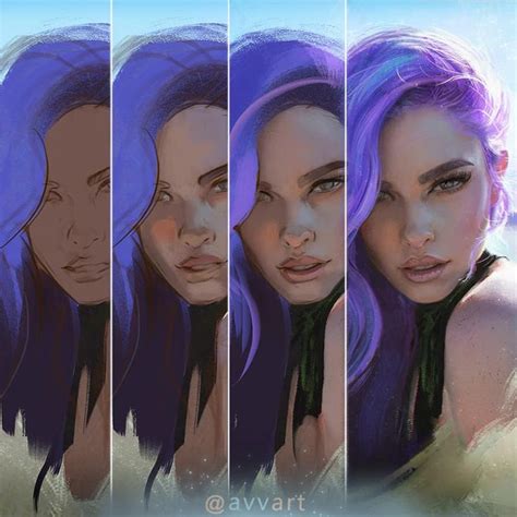 Digital Painting Process Pictures Step By Step Digital Painting