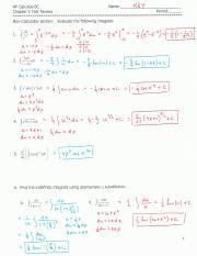 Ch 5 Test Review Key Pdf AP Calculus BC Name KE Cfw 1 Chapter 5 Test