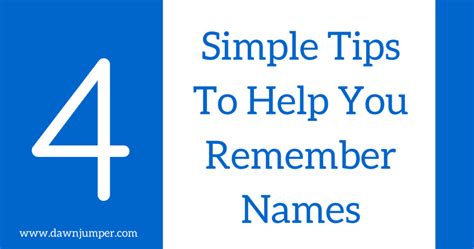 4 Simple Tips To Help You Remember Names