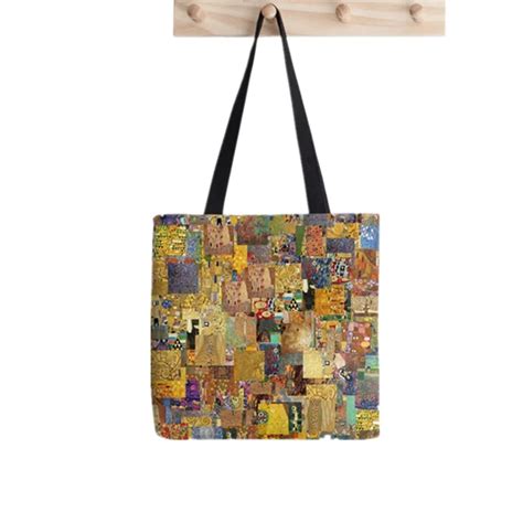 Shopper Gustav Klimt Bolso de mano con estampado de árbol de la vida