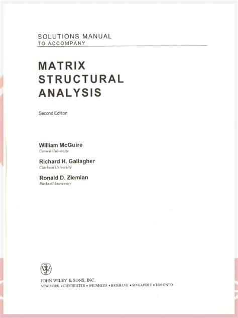 Matrix Structural Analysis Mcguire 2e Solution Chua Pdf