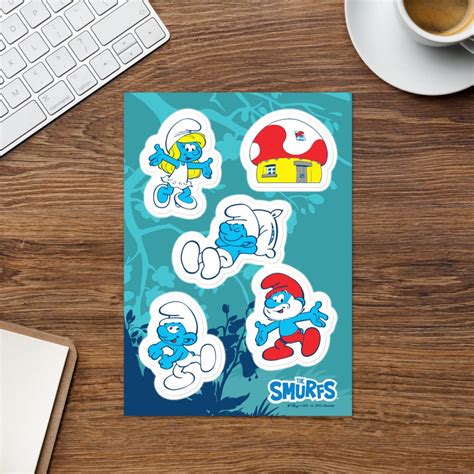 The Smurfs Icons Sticker Sheet Paramount Shop