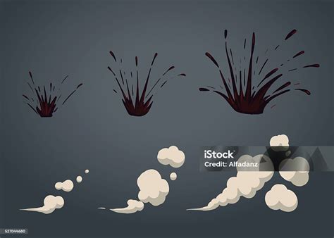 Vector Effect For Game Explode Animation Stok Vektör Sanatı And Toz‘nin