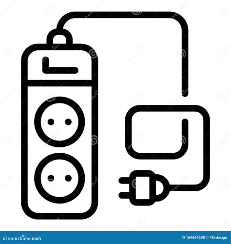 Power Socket Extender Icon Outline Style Stock Vector Illustration Of Outline Element 169649598