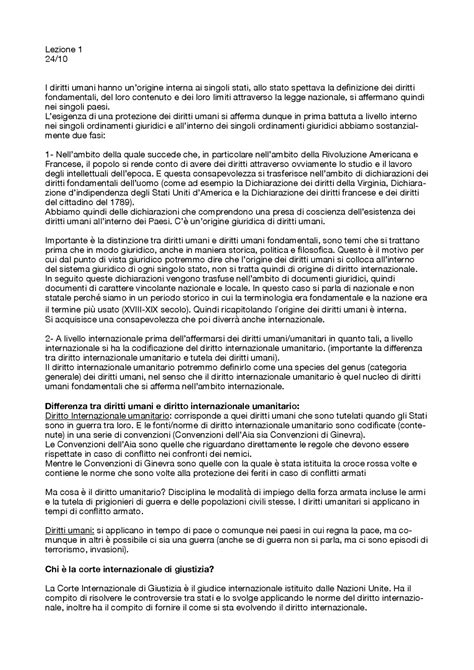 Appunti Tutela Internazionale Dei Diritti Umani Corso Dumci Docsity