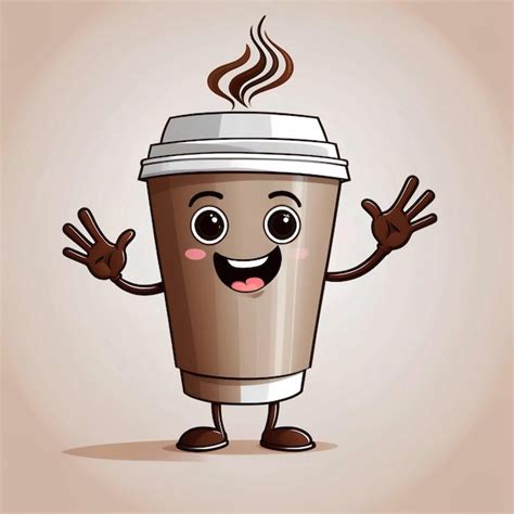 Vector Cute Coffee Cup Premium Ai Generated Image
