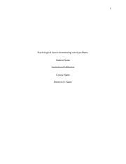 Psychological Factors Determining Sexual Problems Docx 1 Psychological Factors Determining