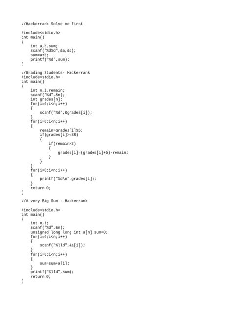 Hacker Rank Pdf Computer Programming Computing