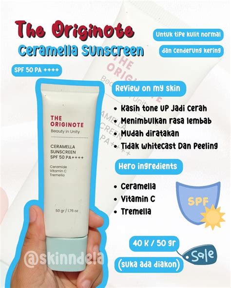 The Originote Sunscreen Perawatan Kulit Produk Perawatan Kulit Alami
