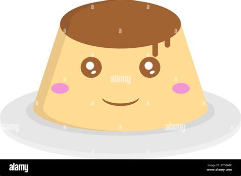 Cute Pudding Icon Pudding Character Editable Vector Stock Vector Image And Art Alamy