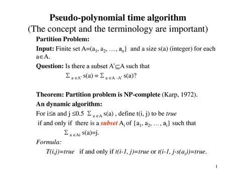 Pseudo Polynomial Time Algorithm The Concept And The Terminology Are