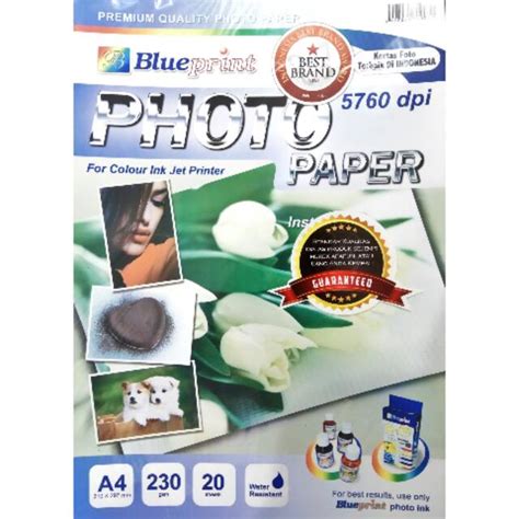 Jual Kertas Foto Blueprint Glossy A Gsm Lembar Shopee Indonesia