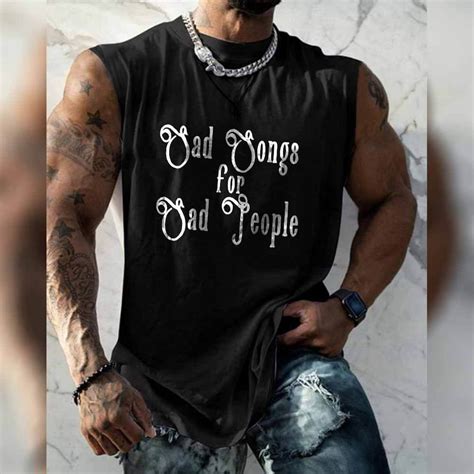 Sad Songs For Sad People Print Loose Gym Vest Top Gthic
