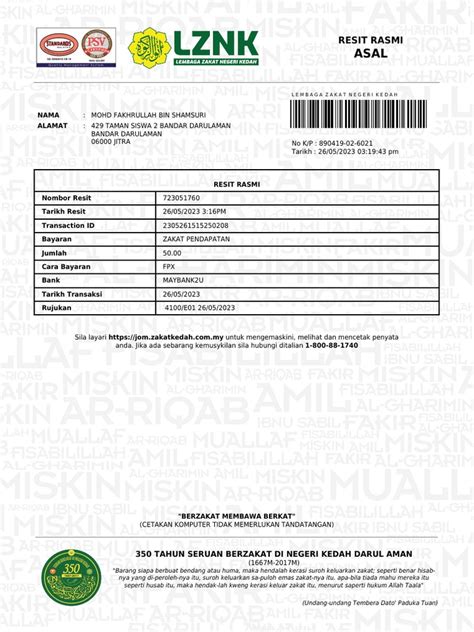 Resit Bayaran Online Pdf