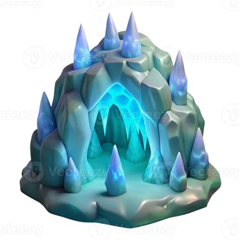 extraordinário moderno gelado caverna 3d render 4k 56474516 PNG