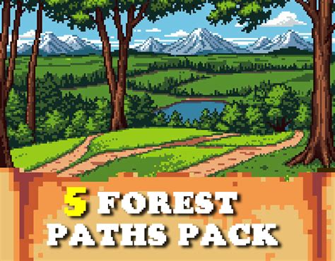 5 Forest Paths Backgrounds Assets Pixelart Pixel Art Sprite Tree