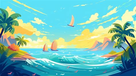 海上运动卡通背景图片海上运动卡通背景素材图片千库网
