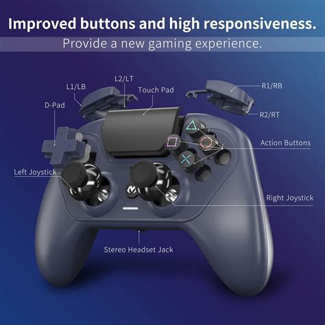 Ps4 Controller Wireless Paddles Donkerblauw Insta Gaming
