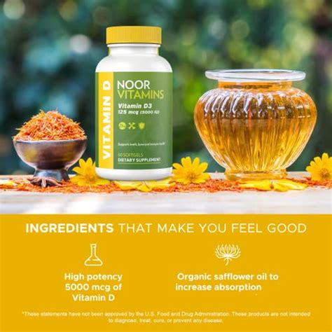 Noor Vitamins Halal Vitamin D Halal Vitamin D3 5000 Iu Softgels