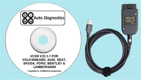 USB OBD HEX V Lead VCDS V Work Vag Vw Audi Skoda Seat Bentley