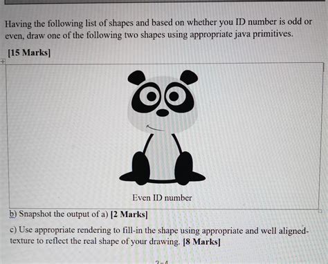 Solved Having The Following List Of Shapes And Based On Chegg