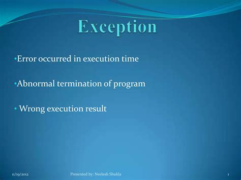 exception handling in