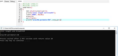 Area And Parameter Program In C Sharp Tutorial