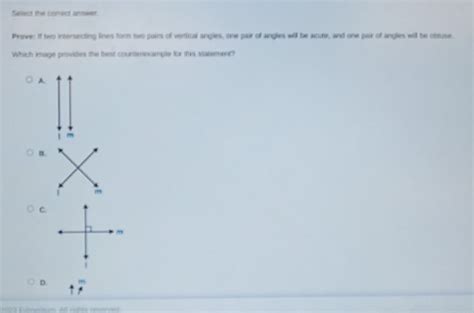 select the comect anrower prover if two intersecting lines form two