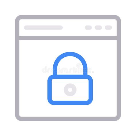 Secure Browser Thin Color Line Vector Icon Stock Vector Illustration Of Internet Lock 146728162