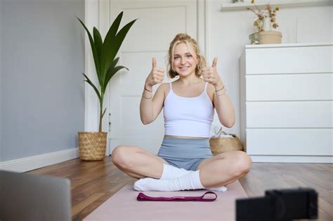 Free Photo Healthy And Fit Fitness Blogger Recording Vlog For Wellbeing Social Media Account