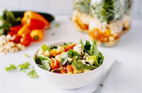 Meal Prep Salad Jars With Lemon Dijon Dressing Neutral Eating