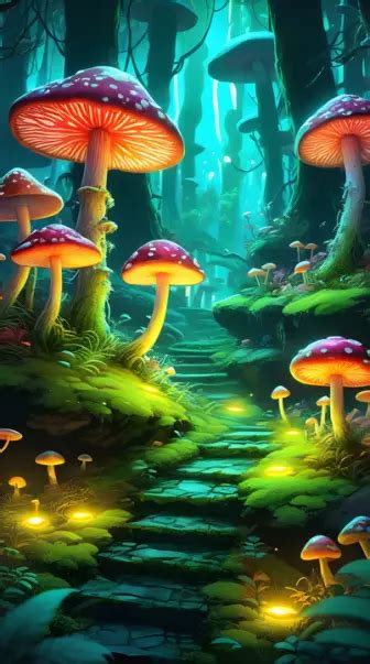 Glowing Trippy Mushroom Forest Wallpaper By Vonasek4920 Download On