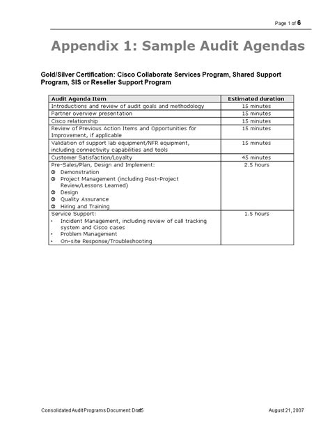 Sample Audit Agenda Efficient Management Expert Services Thorough