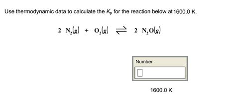 solved use thermodynamic data to calculate the k p for the