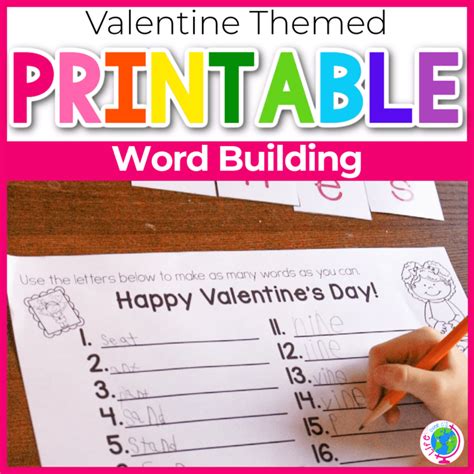 create a word word building valentine s day theme life over c s club