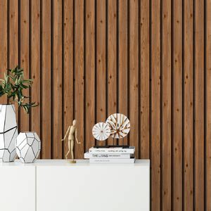 Papel De Parede Adesivo Ripas De Madeira Escura Lavável Sala Leroy Merlin