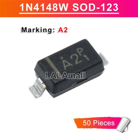 50pcs 1n4148w Sod 123 1206 Marking A2 Mmbd4148w Smd Fast Switching