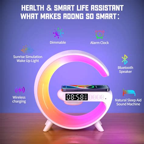 Smart Rgb Night Light Led Atmosphere Desk Lamp Multifunction Alarm Clock Speaker App Control