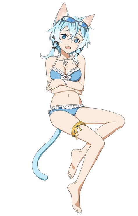 Sinon Sinon Sao Alo Sword Art Online Light Blue Hair Official Art